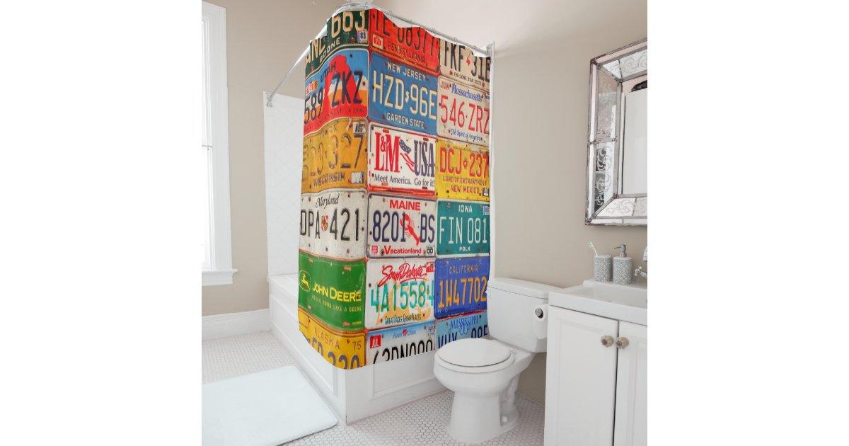 United States License Plates Art America Shower Curtain | Zazzle