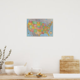 United States Map 3 Poster | Zazzle