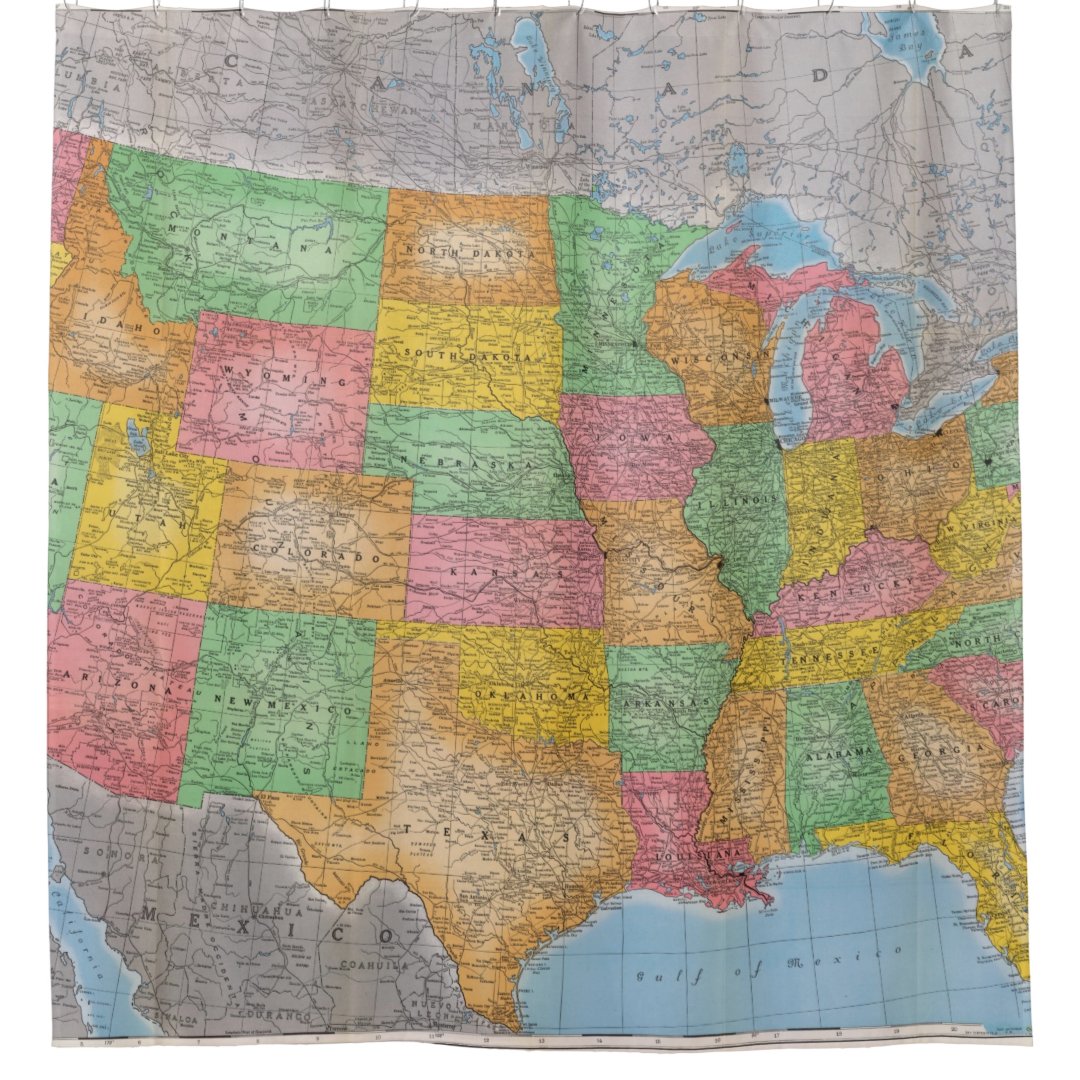 United States Map 3 Shower Curtain | Zazzle
