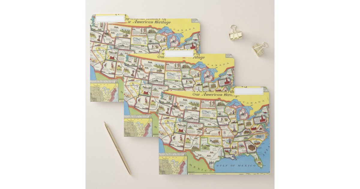 United States Map - American Heritage File Folder | Zazzle