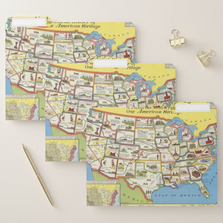 United States Map - American Heritage File Folder | Zazzle