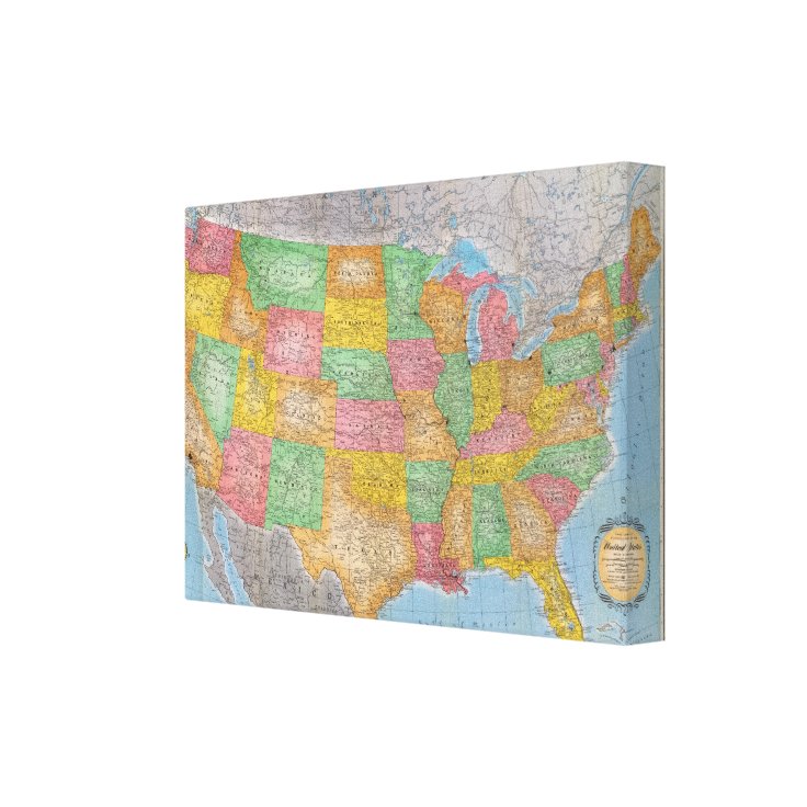 United States Map Canvas Print | Zazzle
