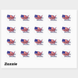 United States Map Flag Sticker | Zazzle