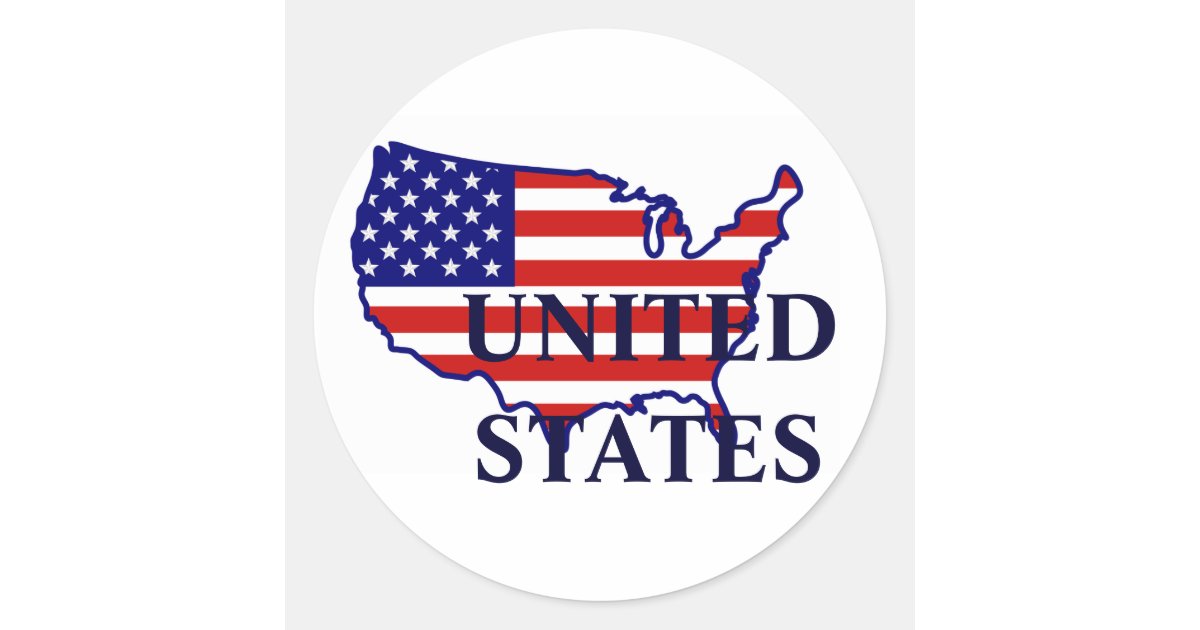 United States Map Flag Sticker | Zazzle