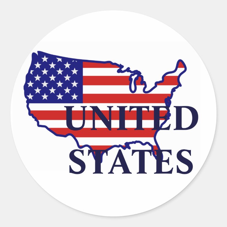 United States Map Flag Sticker | Zazzle