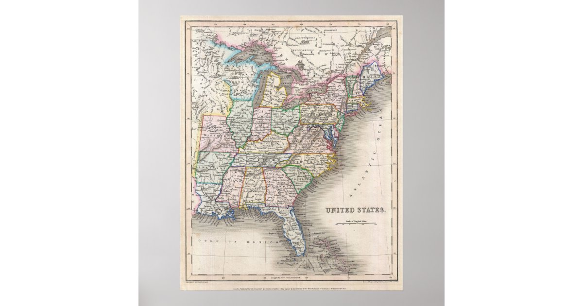 United States Map Poster | Zazzle