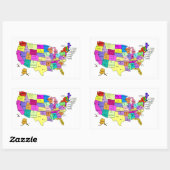 United States Map state names and capitals Rectangular Sticker | Zazzle