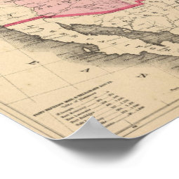 United States Map with Pony Express Route Poster | Zazzle