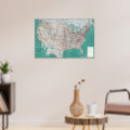 United States Maps, Printed Road Map Poster | Zazzle