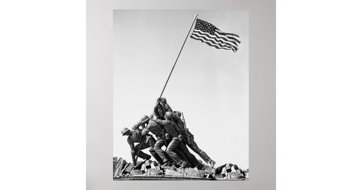 United States Marine Corps Flag Raising Poster | Zazzle