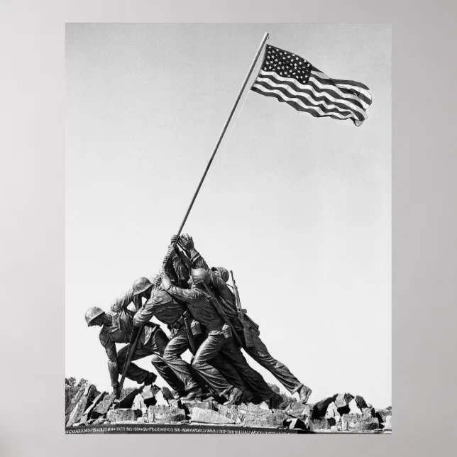 United States Marine Corps Flag Raising Poster | Zazzle