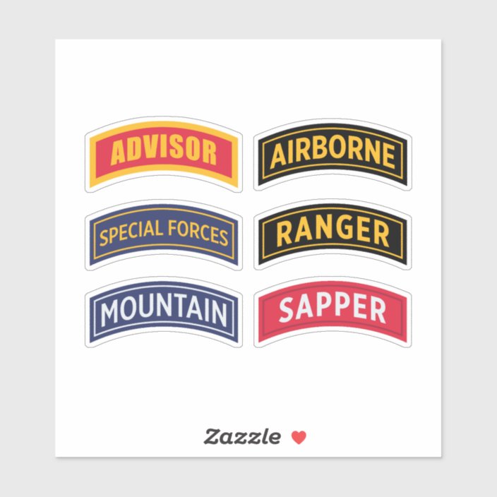 United States Military Tab (s) Sticker | Zazzle