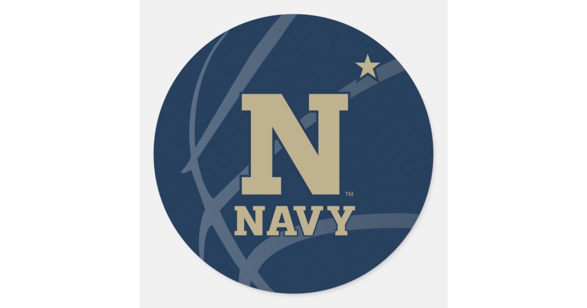 United States Naval Academy Basketball Classic Round Sticker | Zazzle