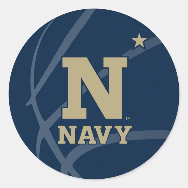 United States Naval Academy Basketball Classic Round Sticker | Zazzle