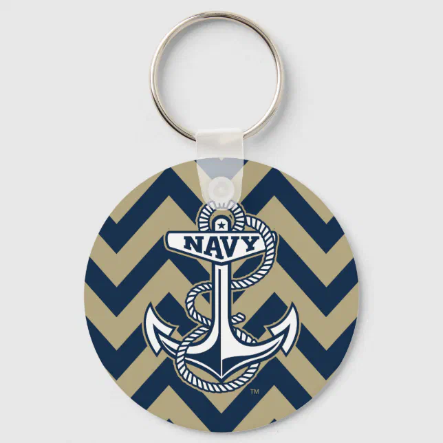 United States Naval Academy Chevron Pattern Keychain | Zazzle