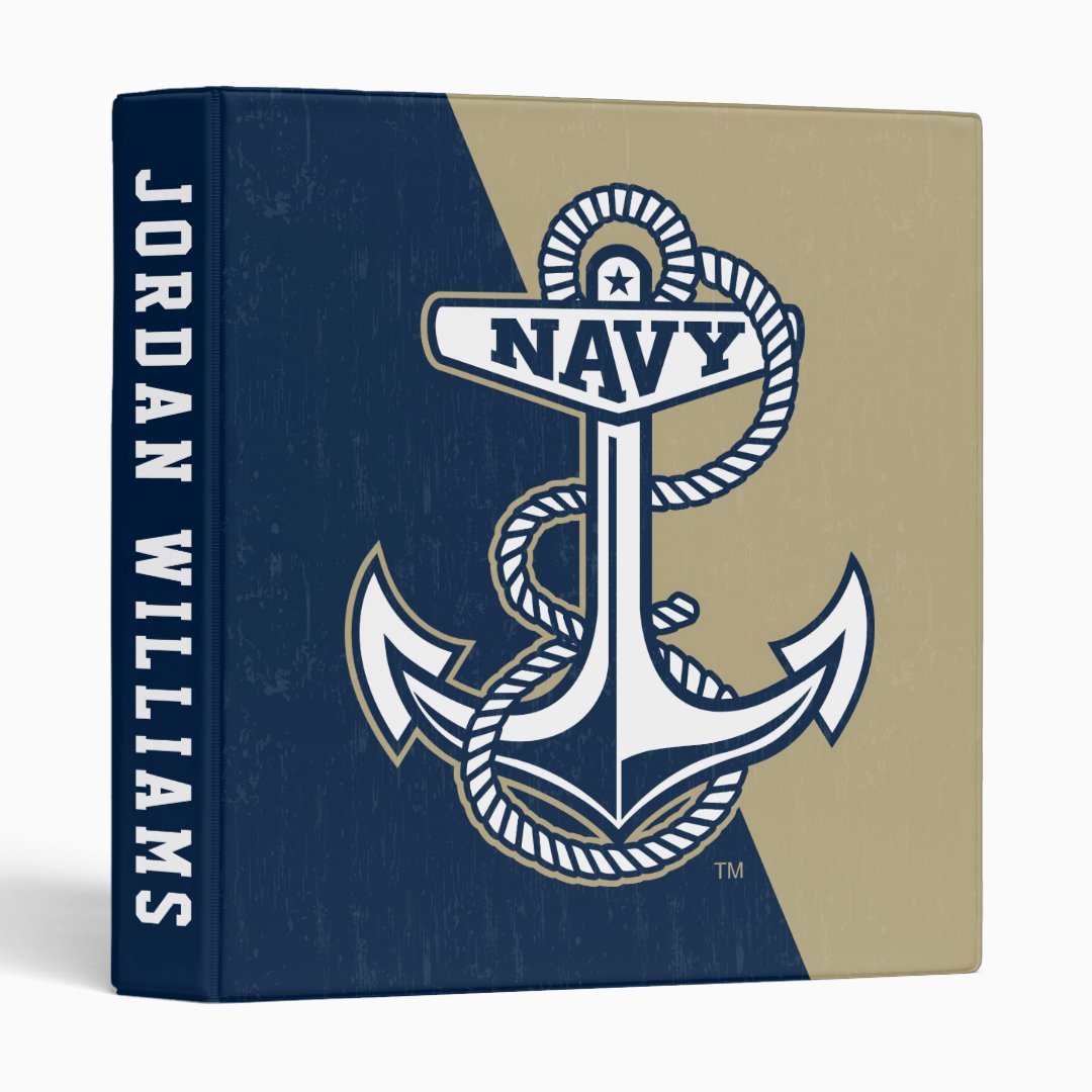 United States Naval Academy Color Block Distressed 3 Ring Binder | Zazzle