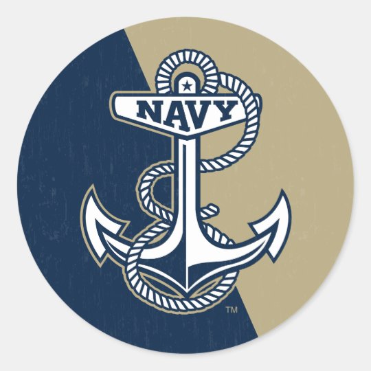 United States Naval Academy Color Block Distressed Classic Round ...