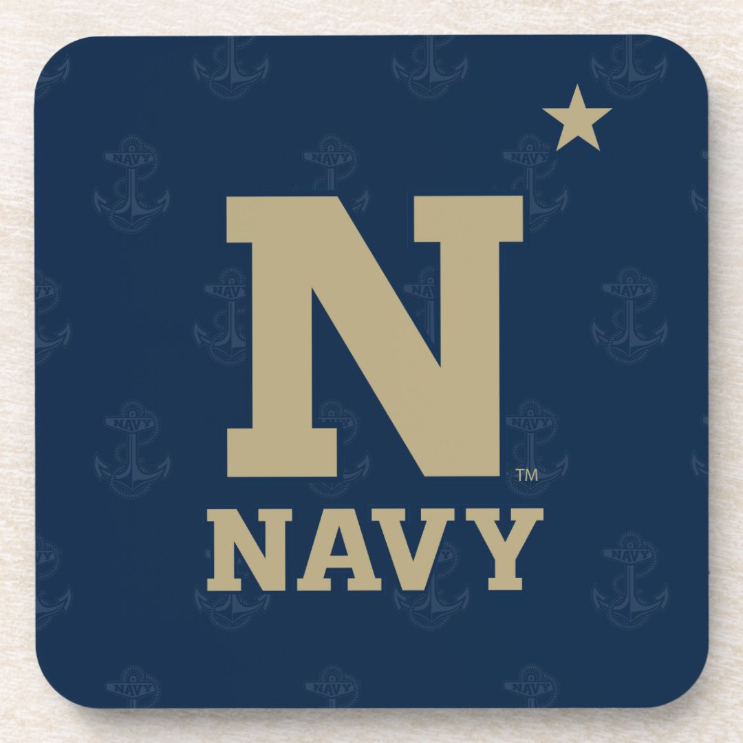 United States Naval Academy Logo Watermark Beverage Coaster | Zazzle