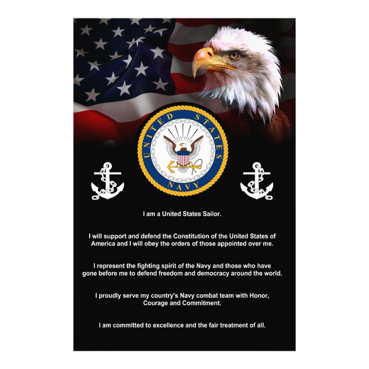 United States Navy SAILORS Creed Photo Print | Zazzle
