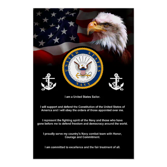 United States Navy SAILORS Creed Poster | Zazzle