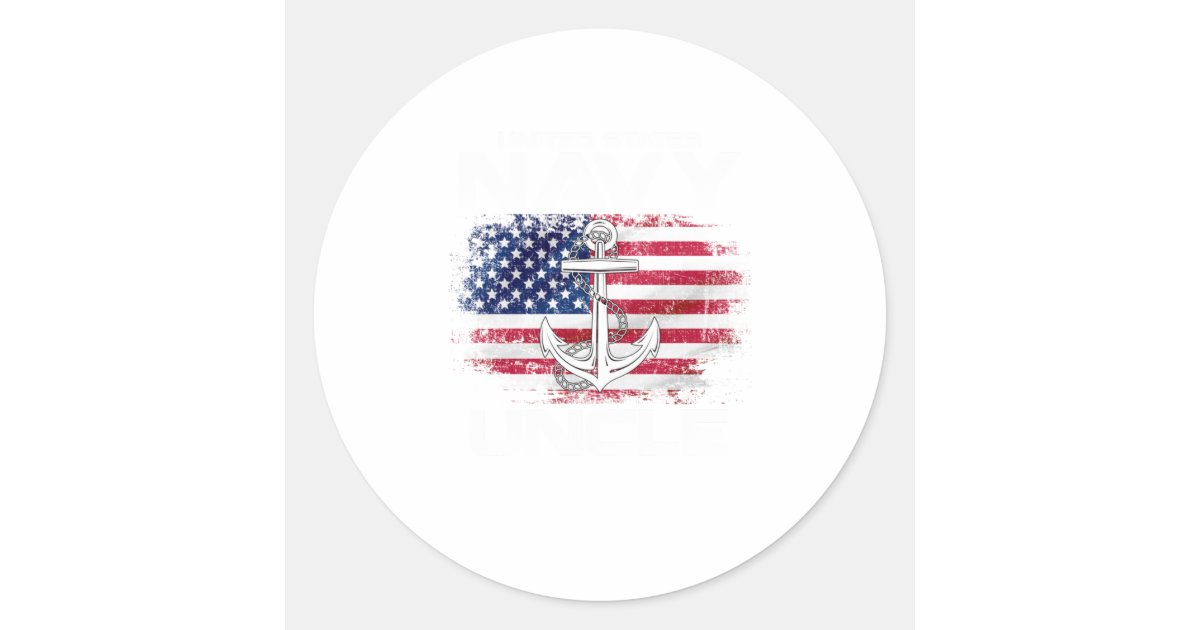 United States Navy Uncle With American Classic Round Sticker | Zazzle