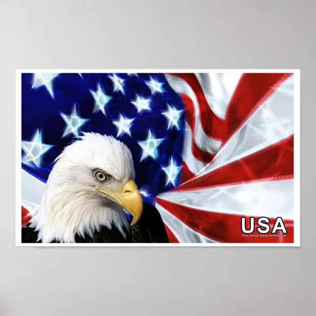 United States of America Bald Eagle Flag Poster | Zazzle