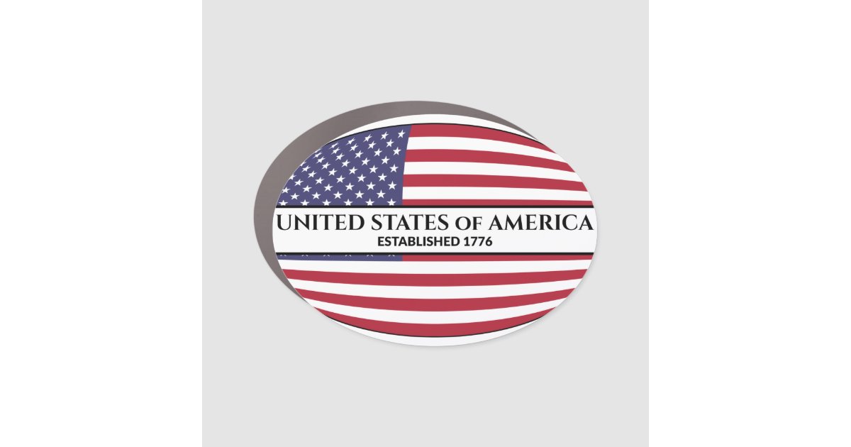 United States of America Established 1776 USA Flag Car Magnet | Zazzle