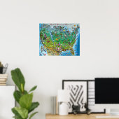 United States of America Fun Map Poster | Zazzle