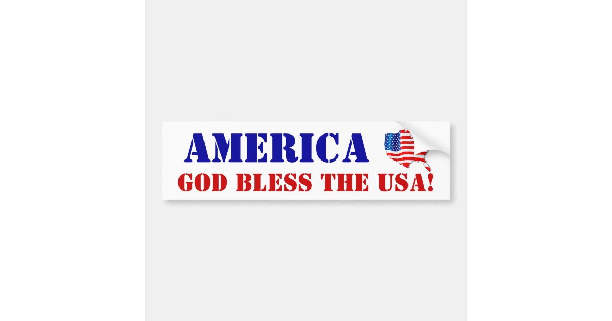 United States of America GOD BLESS THE USA! Flag Bumper Sticker | Zazzle