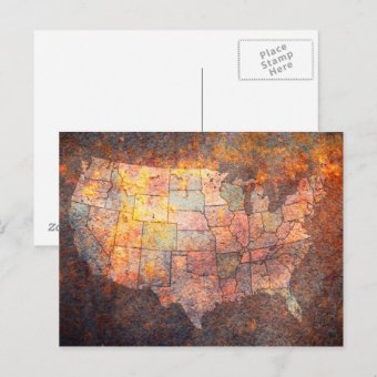 United States of America Map Postcard | Zazzle