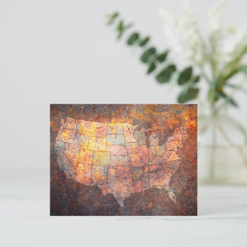 United States of America Map Postcard | Zazzle