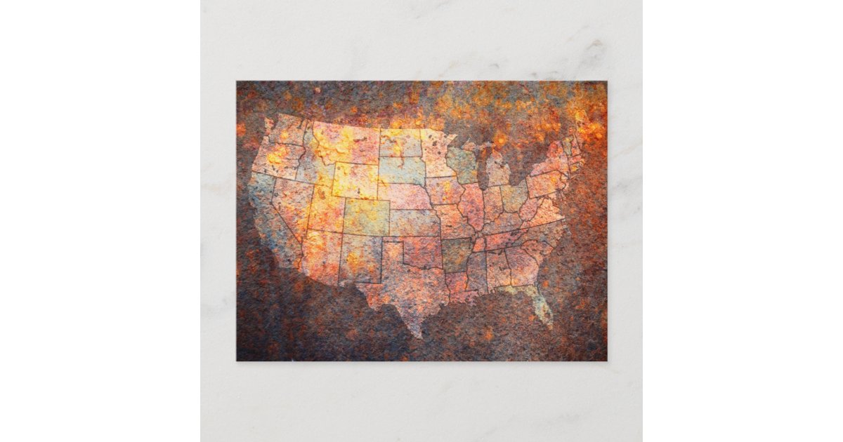 United States of America Map Postcard | Zazzle