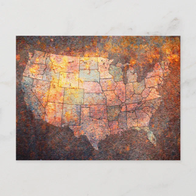 United States of America Map Postcard | Zazzle