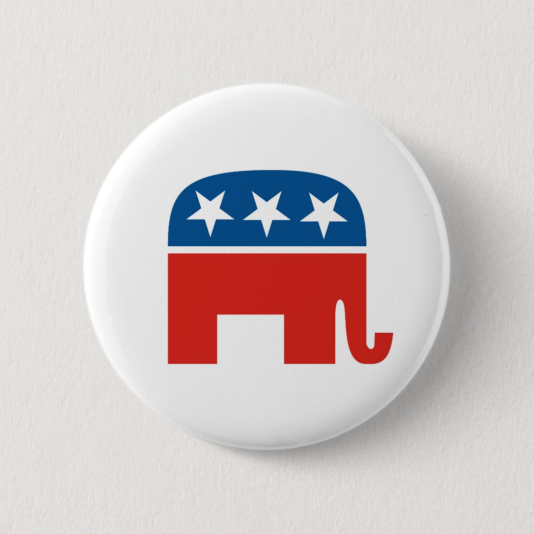 united states of america republican party elephant button | Zazzle