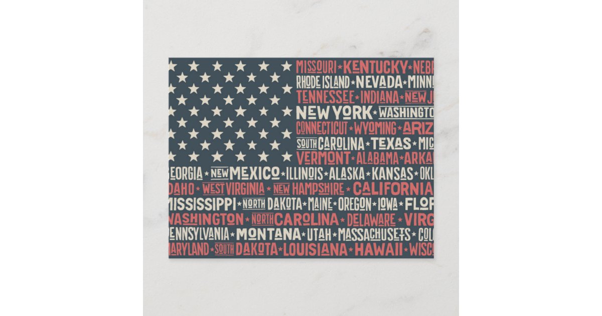 United States Of America |States & Capitals Postcard | Zazzle