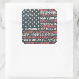 United States Of America |States & Capitals Square Sticker | Zazzle