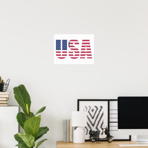 United States of america USA Flag letter design Poster | Zazzle