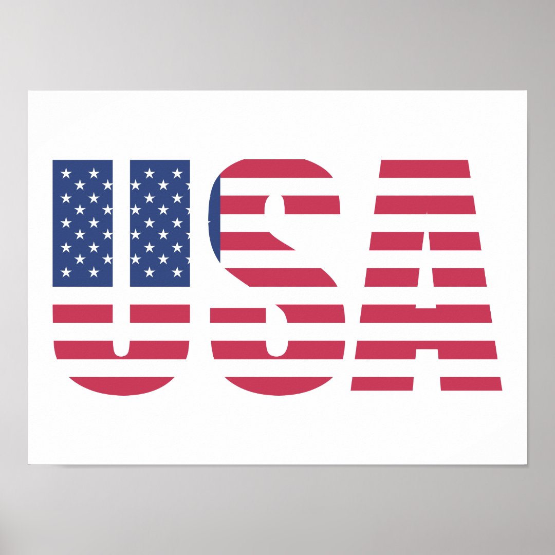United States of america USA Flag letter design Poster | Zazzle