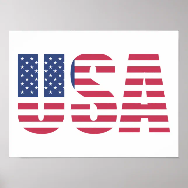United States of america USA Flag letter design Poster | Zazzle