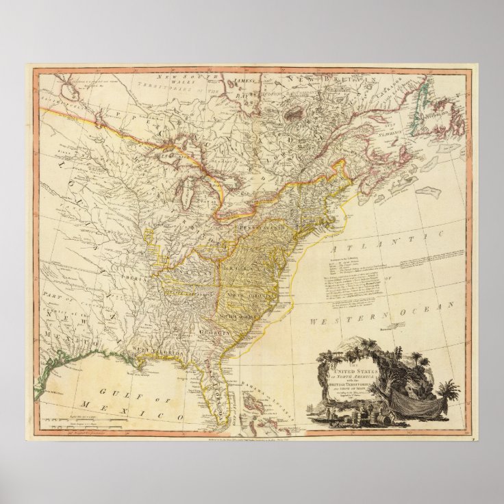 United States of North America Atlas Map Poster | Zazzle
