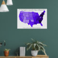 United States Order of Statehood Map with Numbers Poster | Zazzle