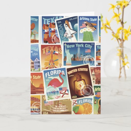 United States Postage Stamps Card | Zazzle
