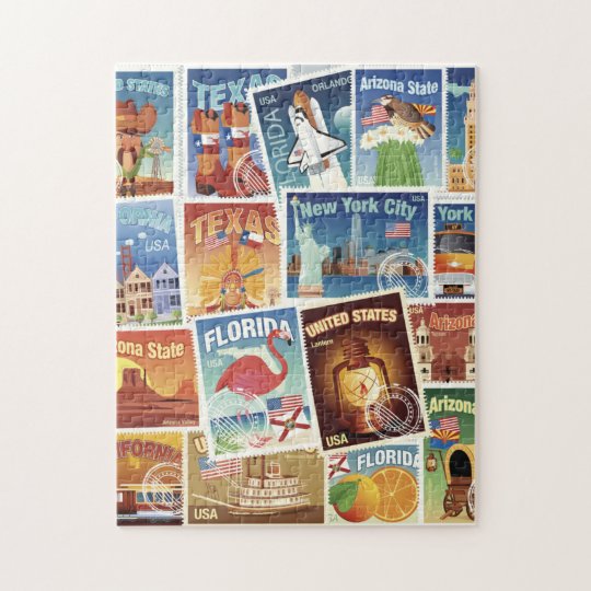 United States Postage Stamps Jigsaw Puzzle | Zazzle.com
