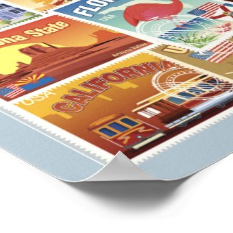 United States Postage Stamps Poster | Zazzle