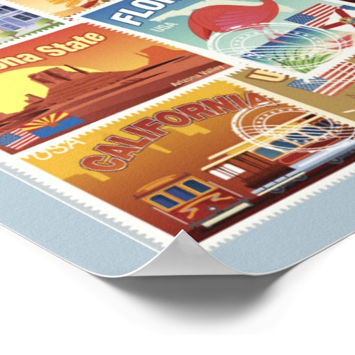 United States Postage Stamps Poster | Zazzle