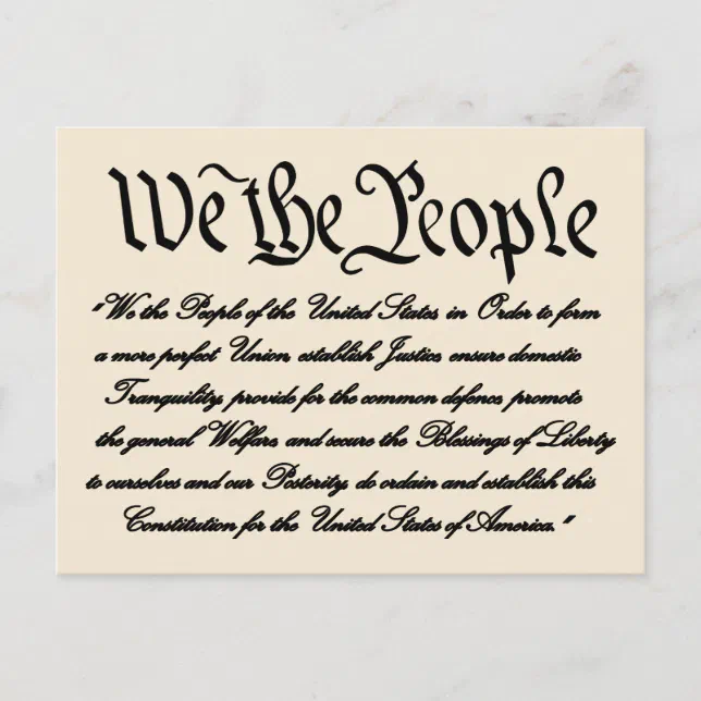 United States Preamble Postcard | Zazzle