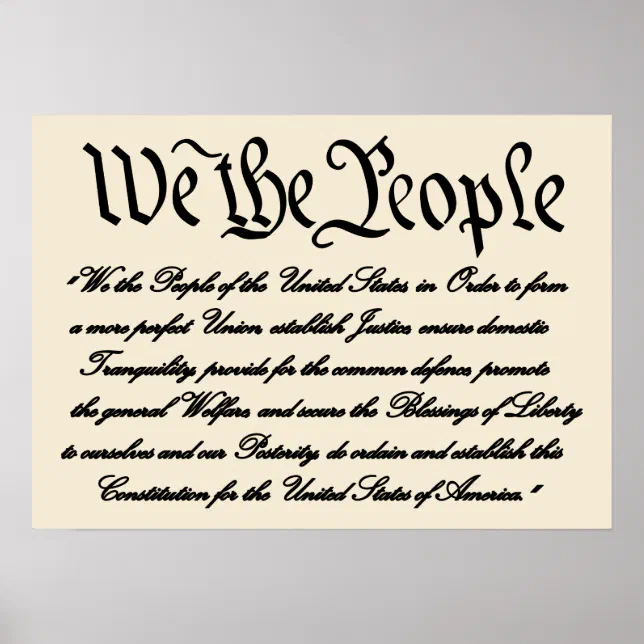United States Preamble Poster | Zazzle