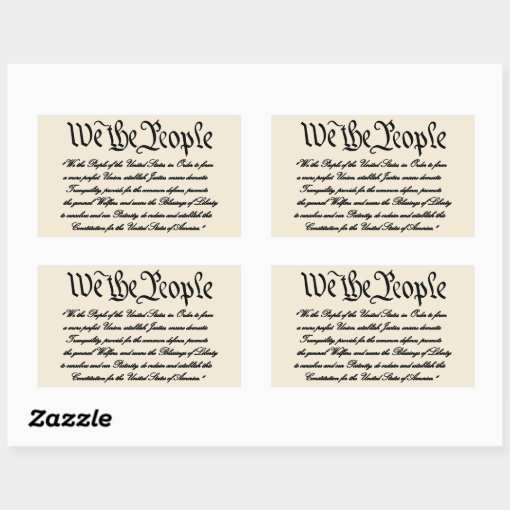 United States Preamble Rectangular Sticker | Zazzle