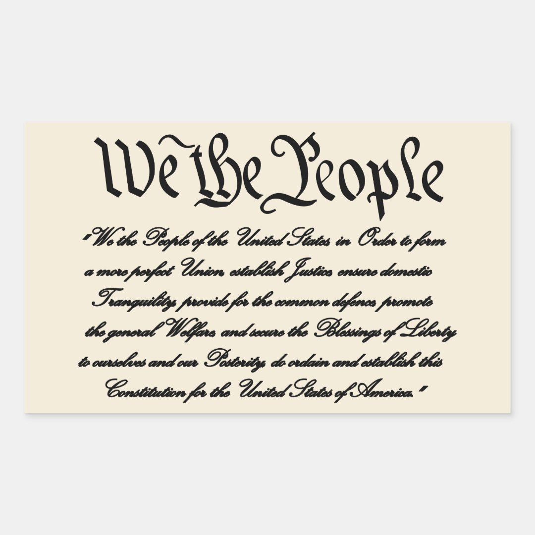 United States Preamble Rectangular Sticker | Zazzle