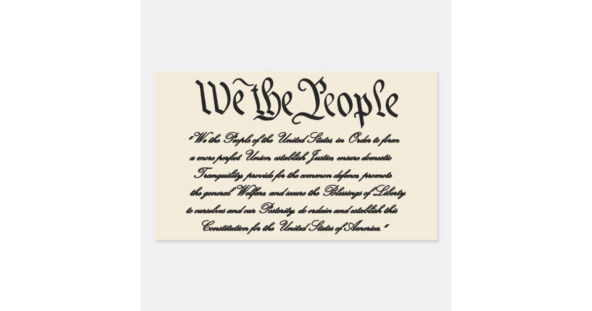 United States Preamble Rectangular Sticker | Zazzle